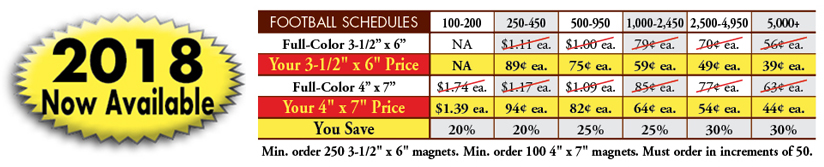 Realtor Full Magnet Football Schedules | Real Estate Marketing Ideas