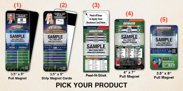 Football Schedule Magnets | Real Estate Marketing Ideas