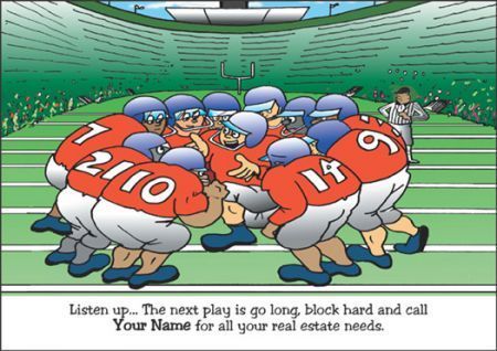 ReaMark Products: Football Huddle, Double Imprint (B&W)